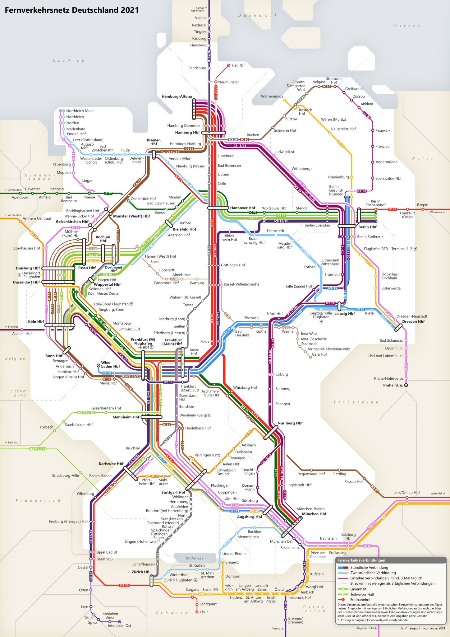 Long-distance Trains in Germany 2021 – lars' transport maps