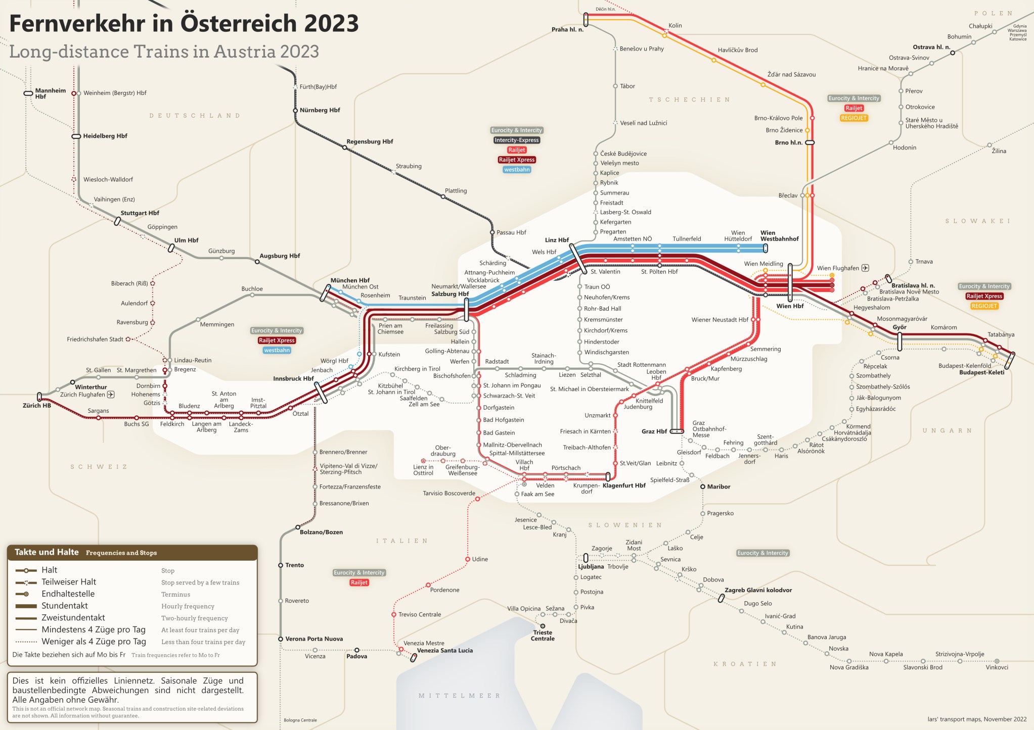 Long-distance Trains in Austria 2023 – lars' transport maps