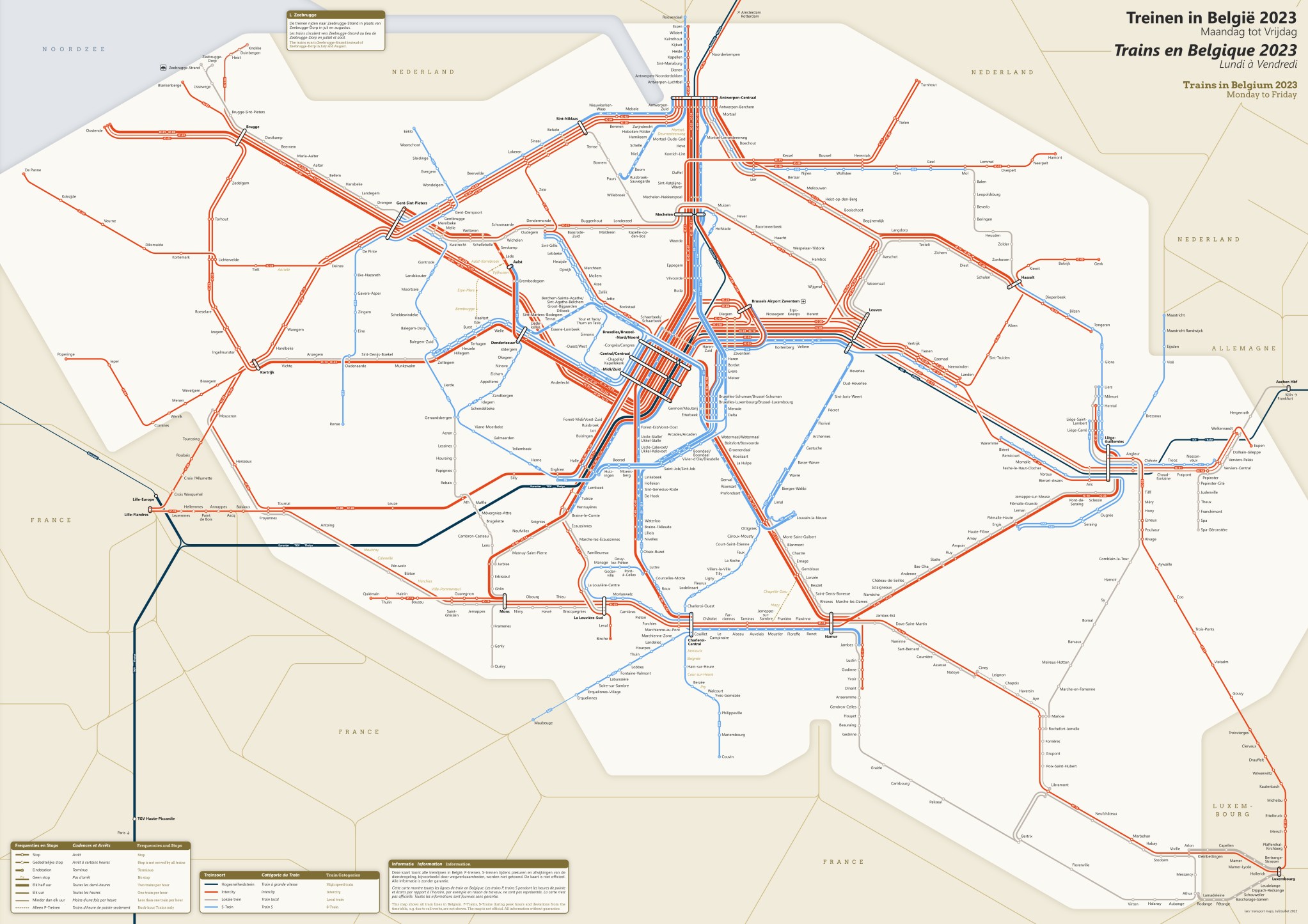 Train Network of Belgium 2023 – lars' transport maps