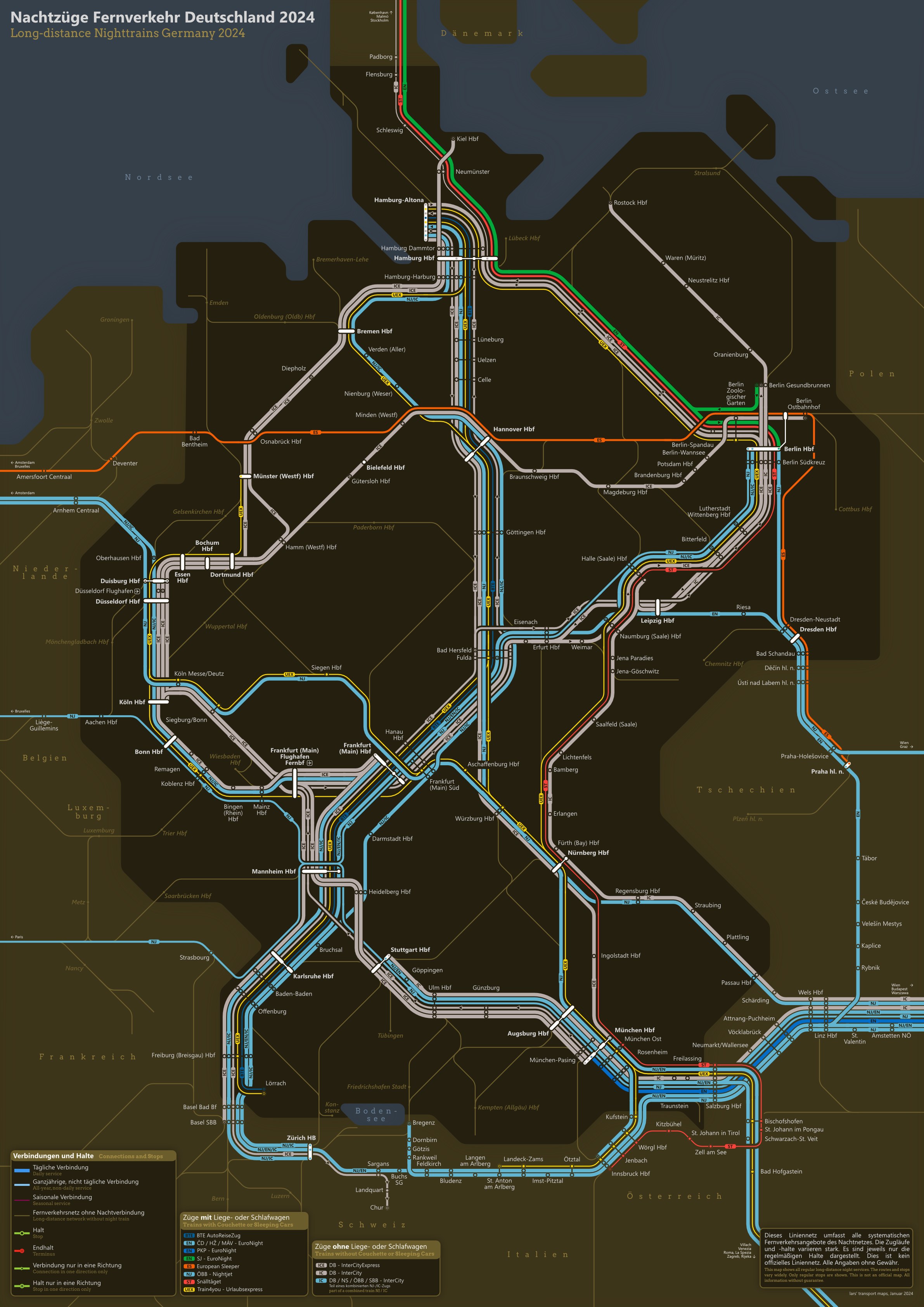 Long-distance Night Trains in Germany 2024 – lars' transport maps