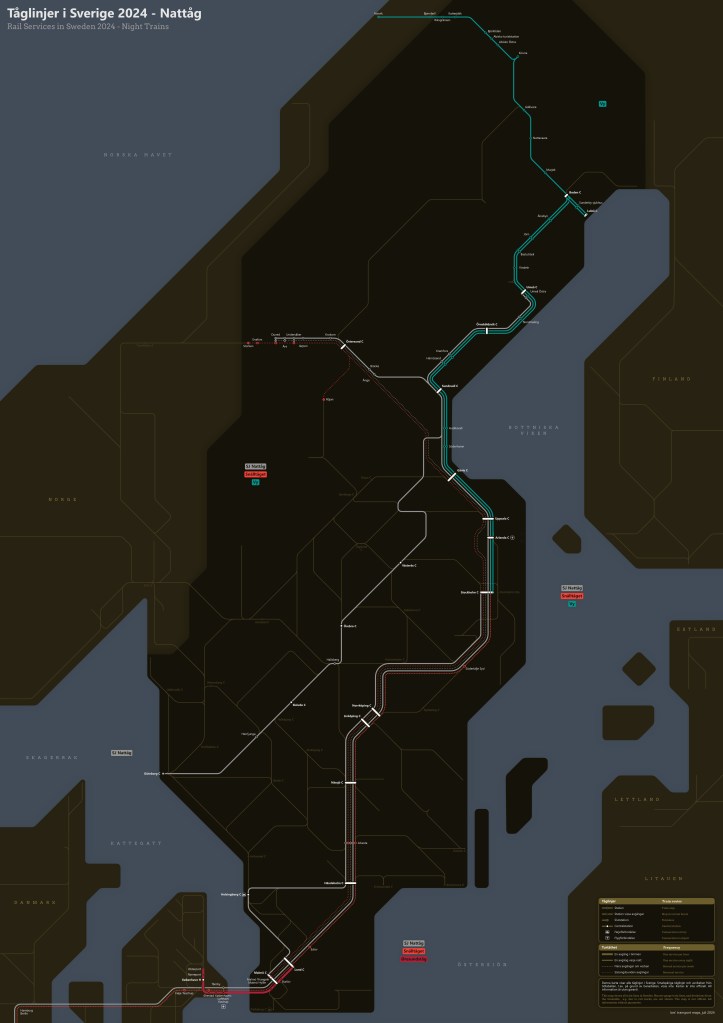 Night Train Services in Sweden 2024 – lars' transport maps