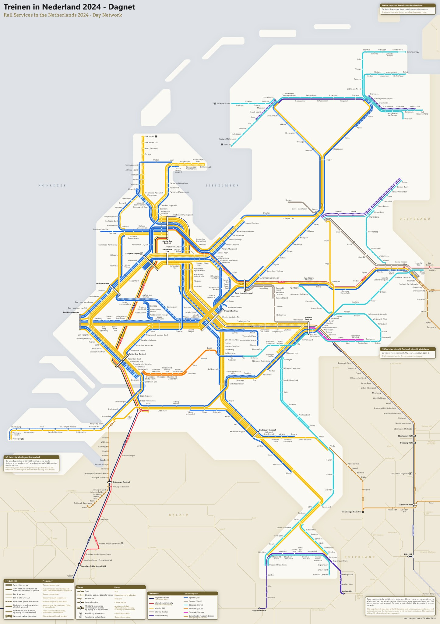 Rail Services in the Netherlands 2024 – lars' transport maps
