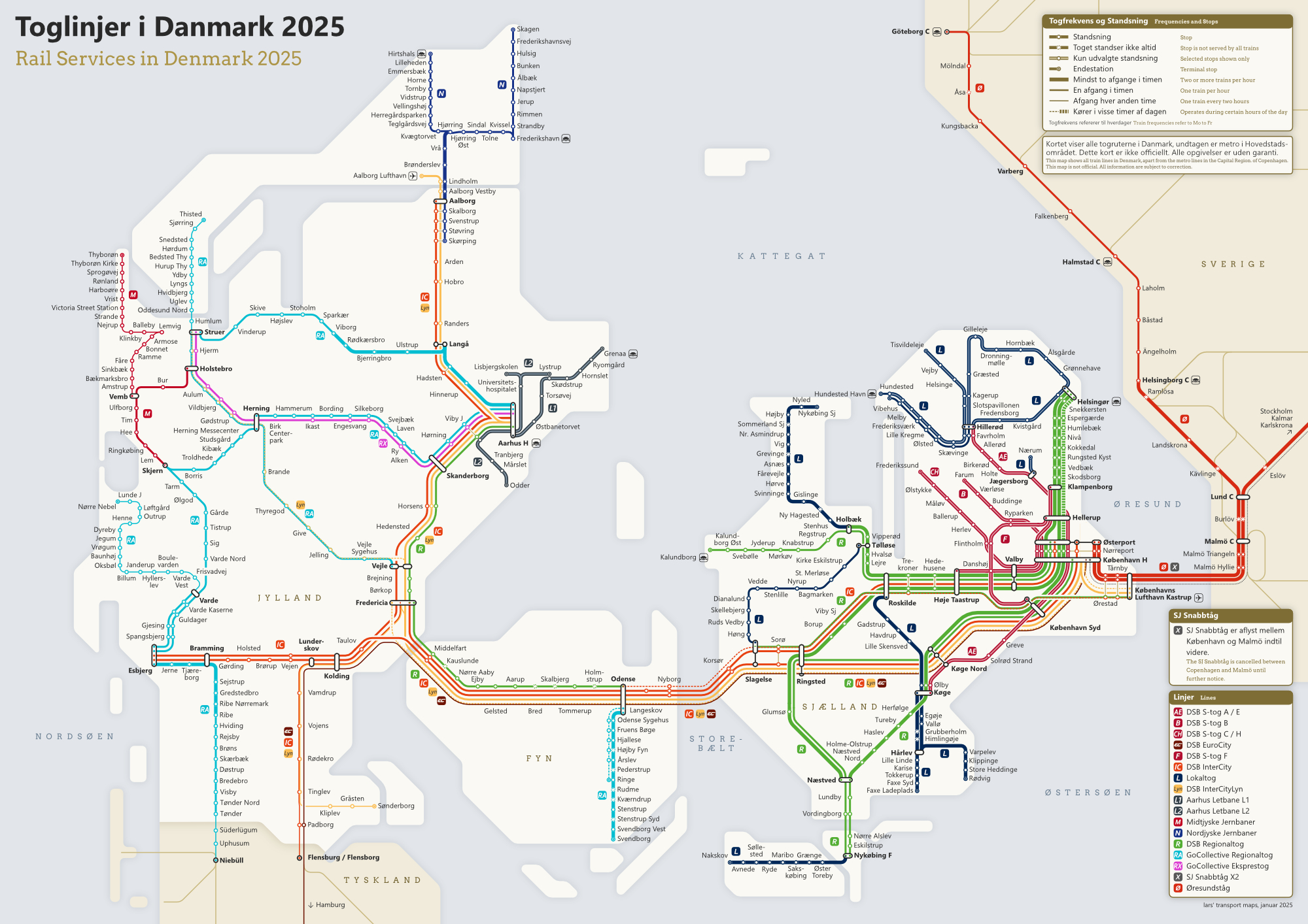 Rail Services in Denmark 2025 – lars' transport maps