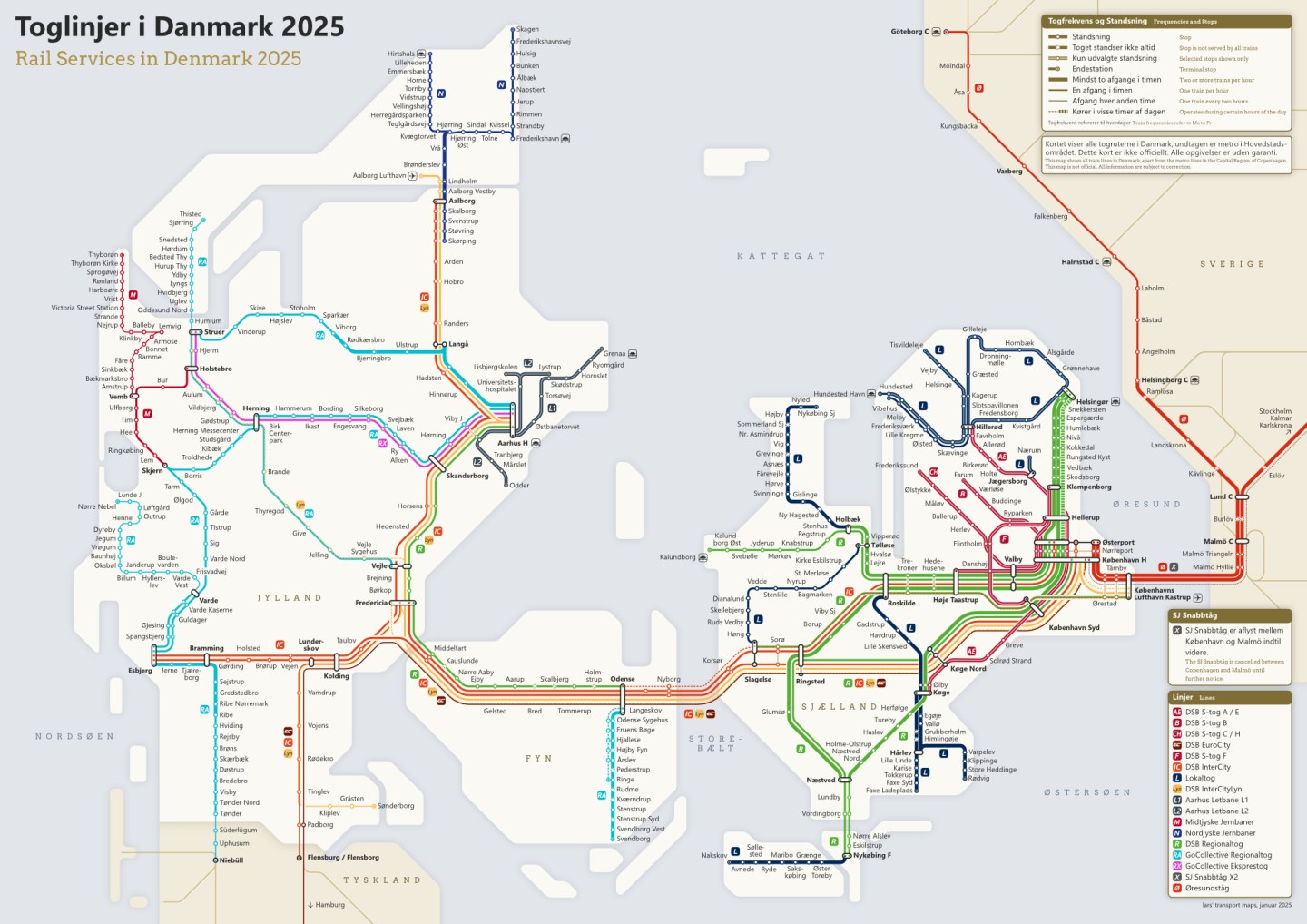 Rail Services in Denmark 2025 – lars' transport maps
