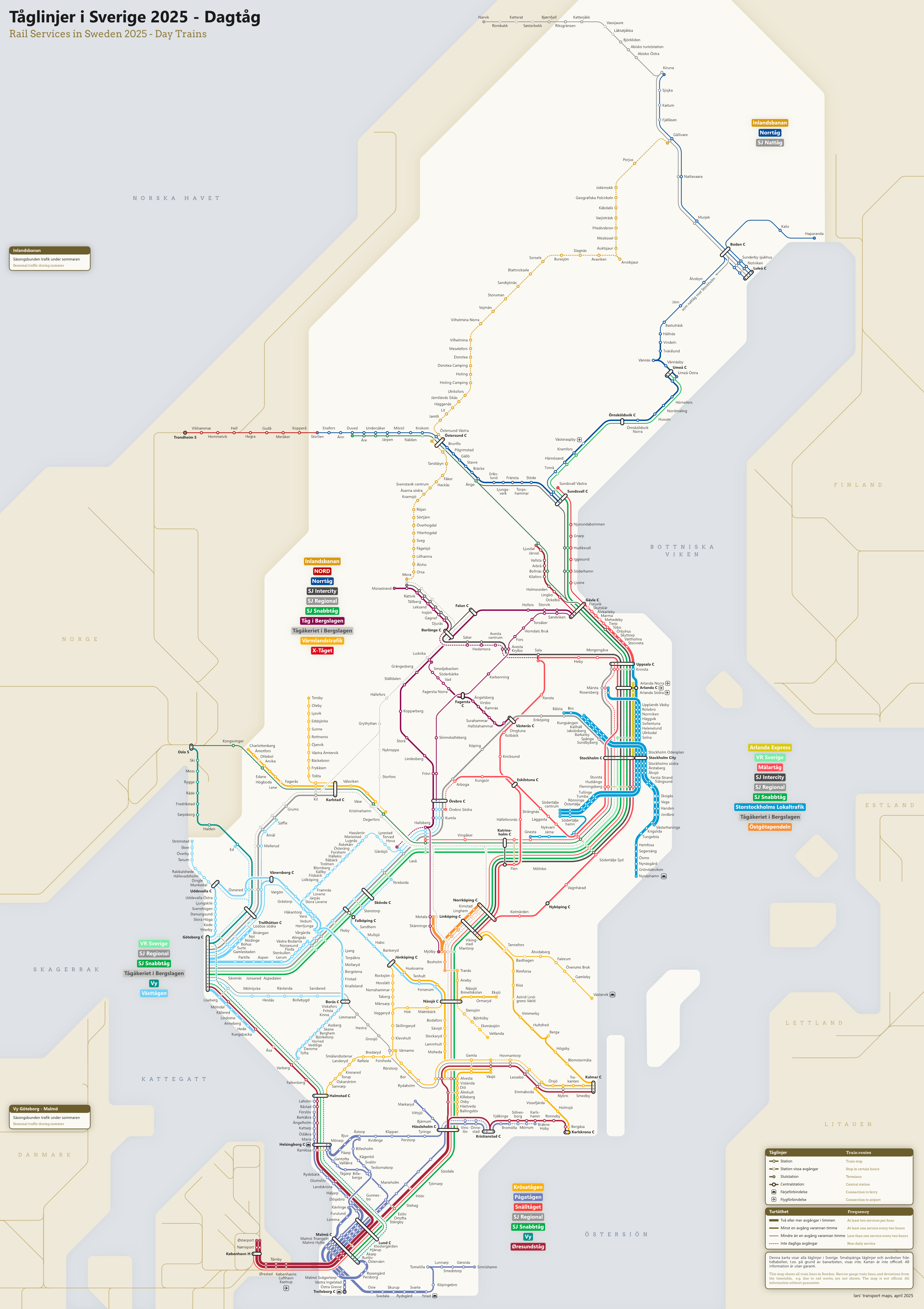 Rail Services in Sweden 2025 – lars' transport maps