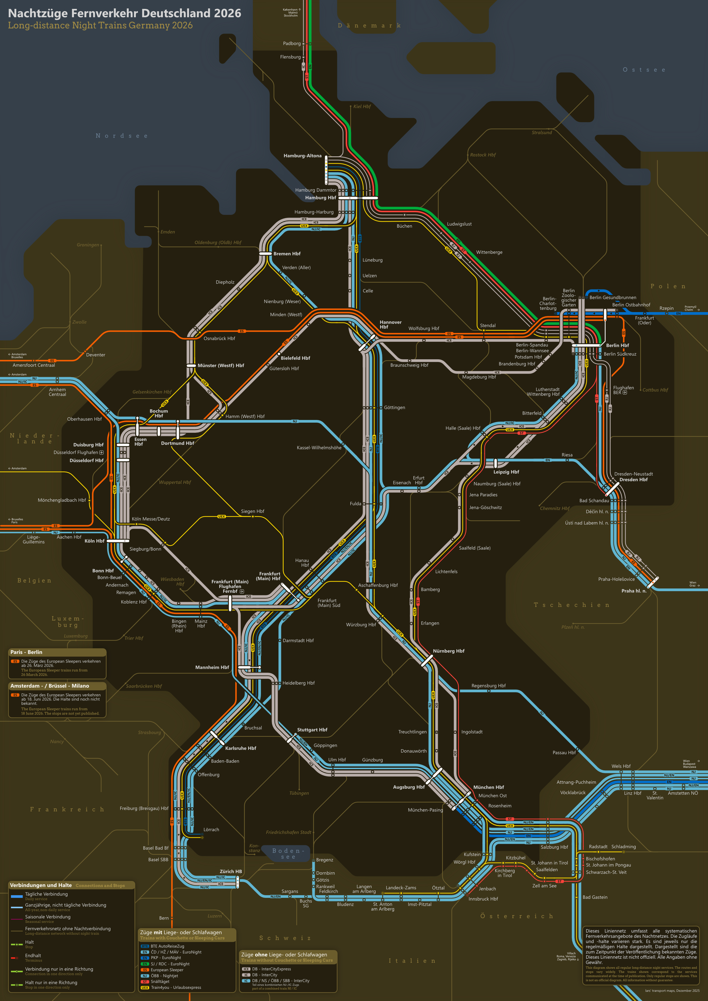 Long-distance Night Trains in Germany 2026 – lars' transport maps