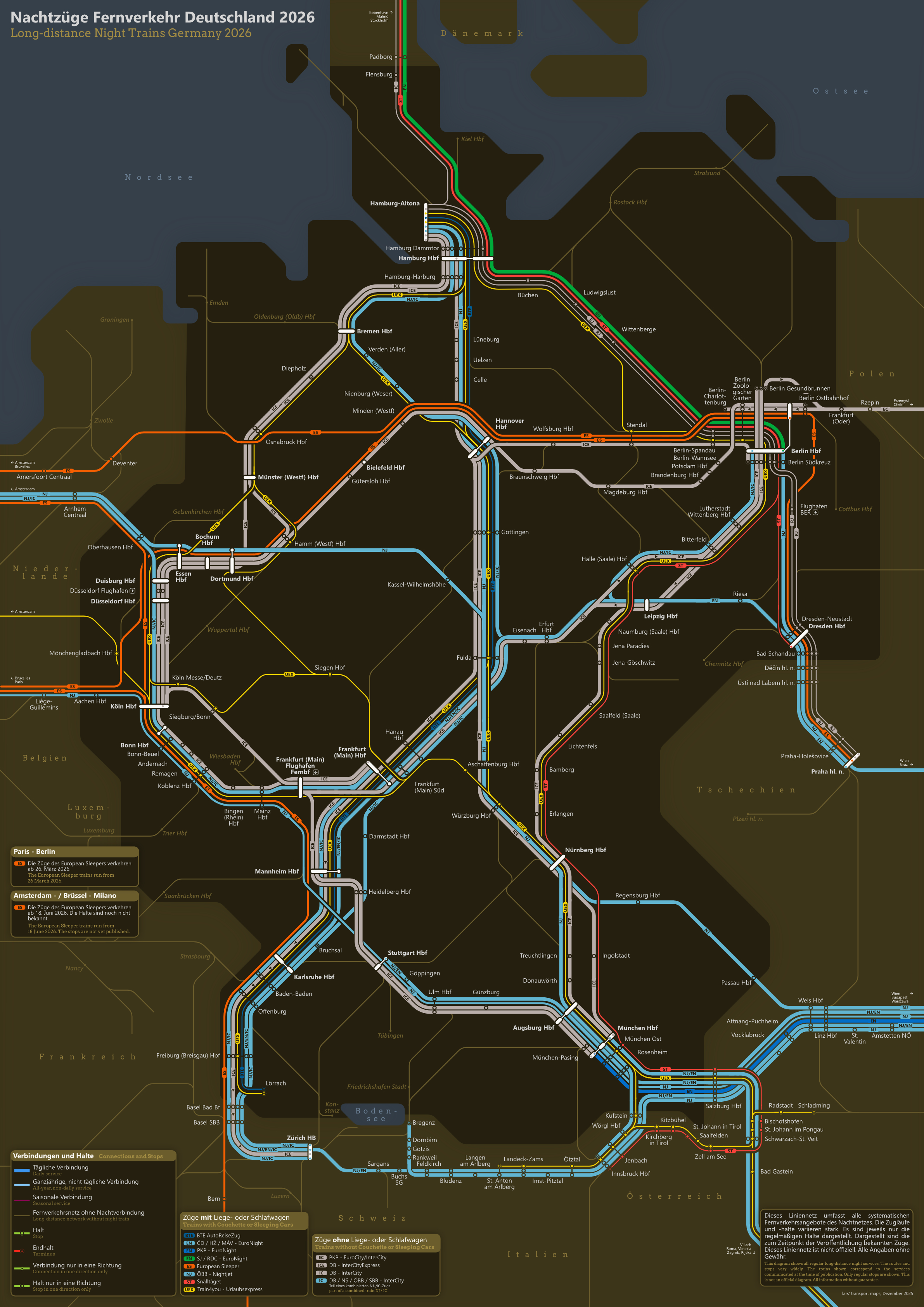 Long-distance Night Trains in Germany 2026 – lars' transport maps