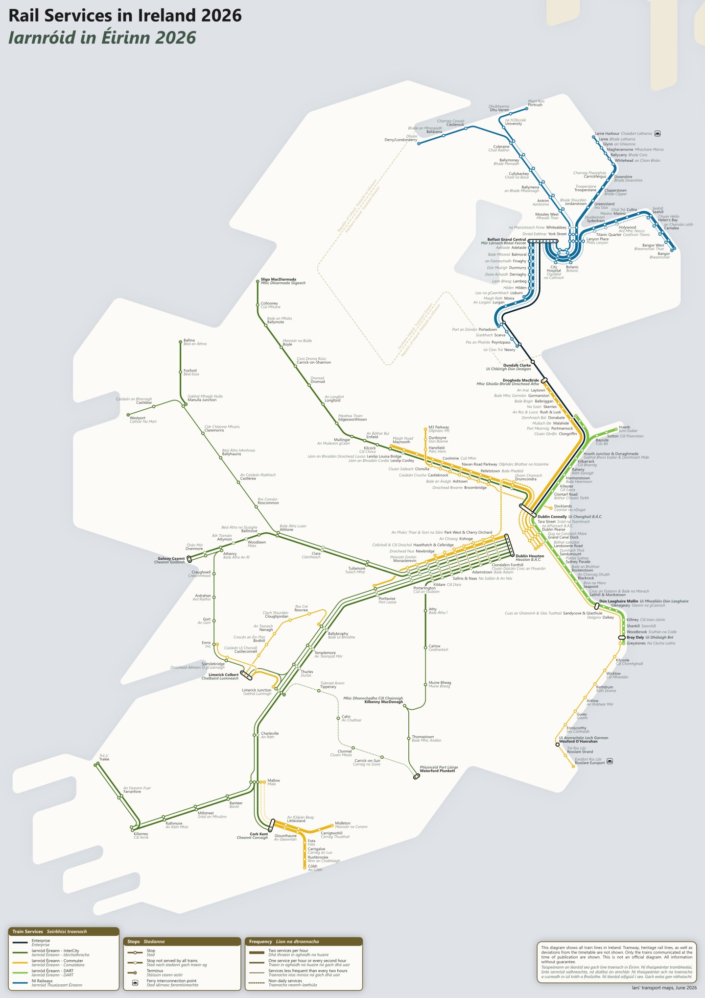 Rail Services in Ireland 2026 – lars' transport maps